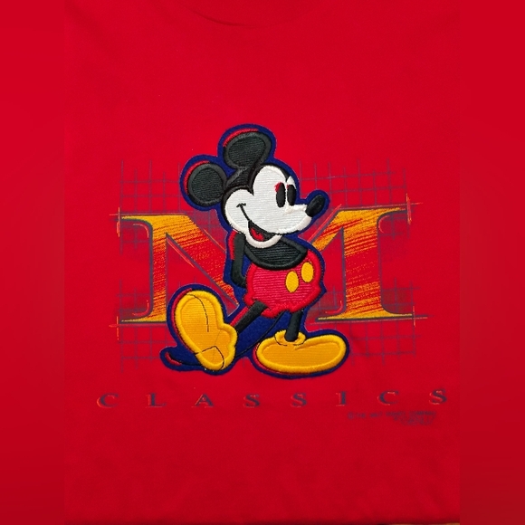 Disney | Shirts | Vintage 9s Mickey Mouse Disney Genus Embroidered Red ...